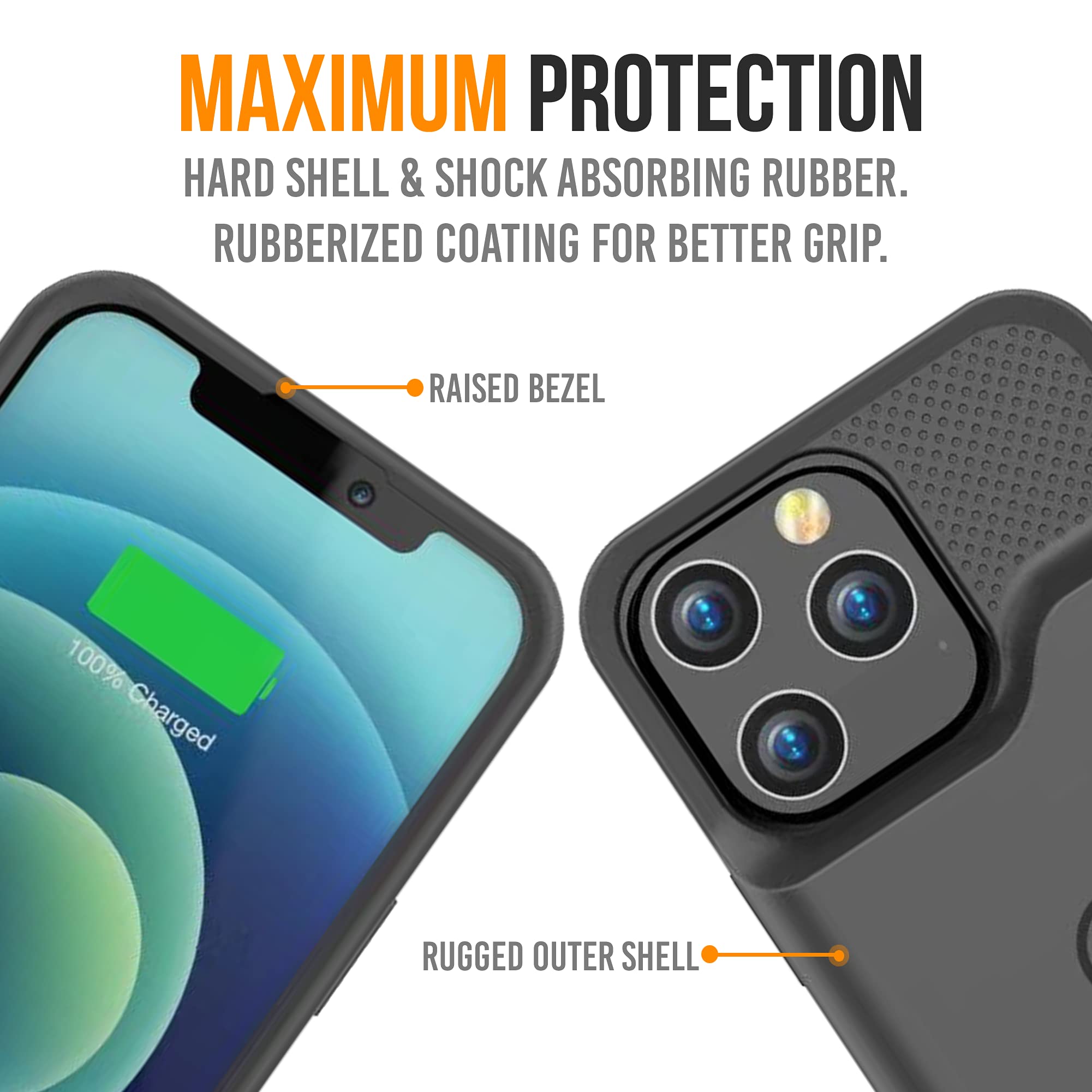 Alpatronix Battery Case for iPhone 13 and iPhone 13 Pro (6.1 inch), Strong Slim Portable Protective Extended Charger Cover with Wireless Charging, CarPlay, Certified Connector Chip (BX13) – Black