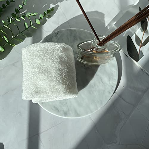 BustleDust 100% Natural Marble Pastry Board for Food, Tea, Coffee, Breakfast, Snacks, Cheese, Appetizers - Use in Kitchen, Bathroom, Office - Natural Marble (Gray White,Glossy Surface)
