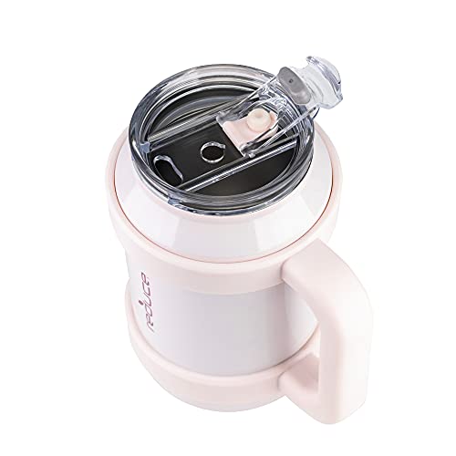 Reduce 32 oz Mug Tumbler, Stainless Steel with Handle - Keeps Drinks Cold up to 30 Hours - Sweat Proof, Dishwasher Safe, BPA Free - Pink Cotton, Opaque Gloss