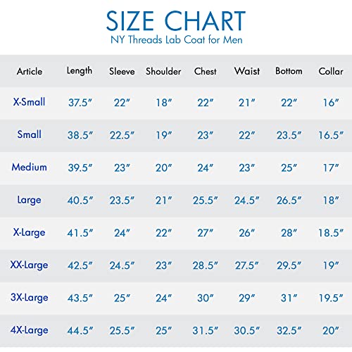 NY Threads Professional Lab Coat for Men, Full Sleeve Poly Cotton Long Medical Coat