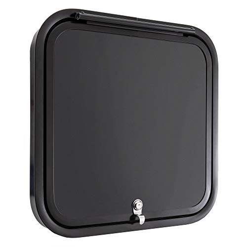 RV Baggage Door | Rounded Corners | Camper | Compartment Door | Black Fiberglass (18" H x 18" W) | Made in America