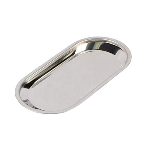 DOITOOL Decorative Tray Decorative Tray Vanity Tray Stainless Steel Towel Tray Jewelry Dish Instrument Tray Bathroom Organizer for Tissues Candles Soap Towel- Size L Fruit Tray Fruit Tray