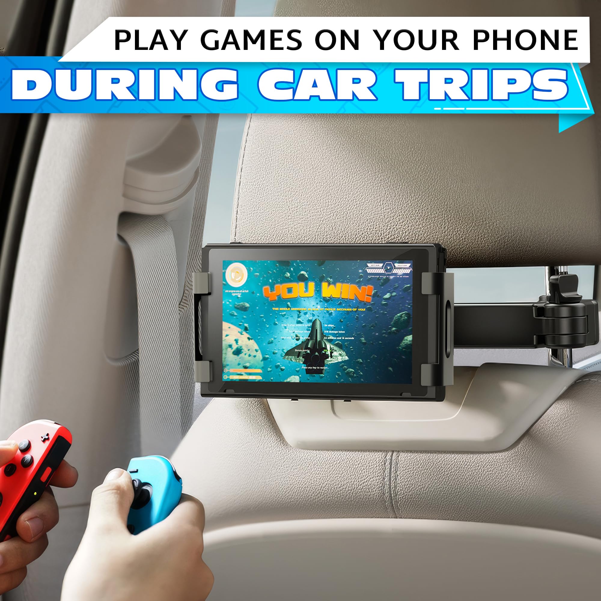 Adjustable Tablet Holder for Car Headrest 5.51-11" - Swivel Tablet Mount Car Headrest Tablet Holder Car Headrest Phone Holder Back Seat Phone Holder for Car Tablet Holder - Car Seat Phone Holder Mount