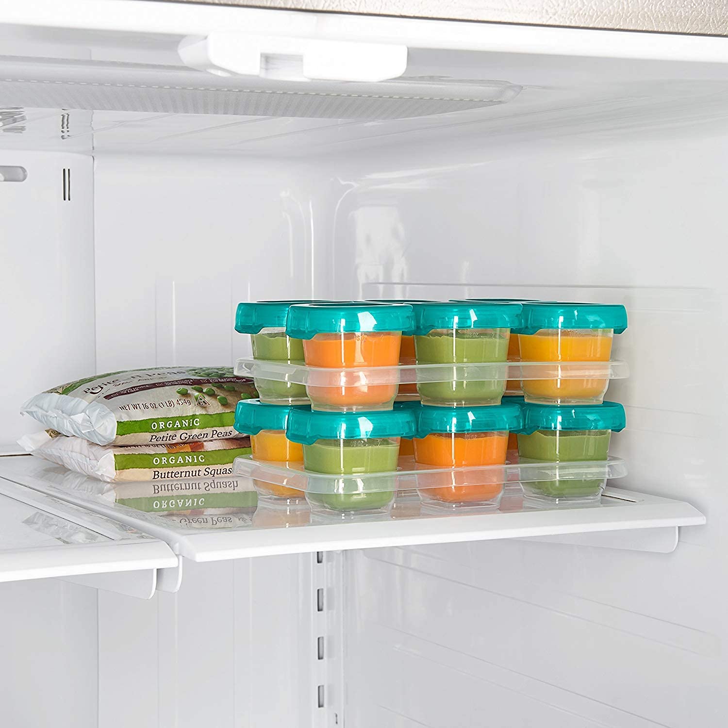 OXO Tot Baby Blocks Food Storage Containers, Teal, 2 Ounce - Set of 2