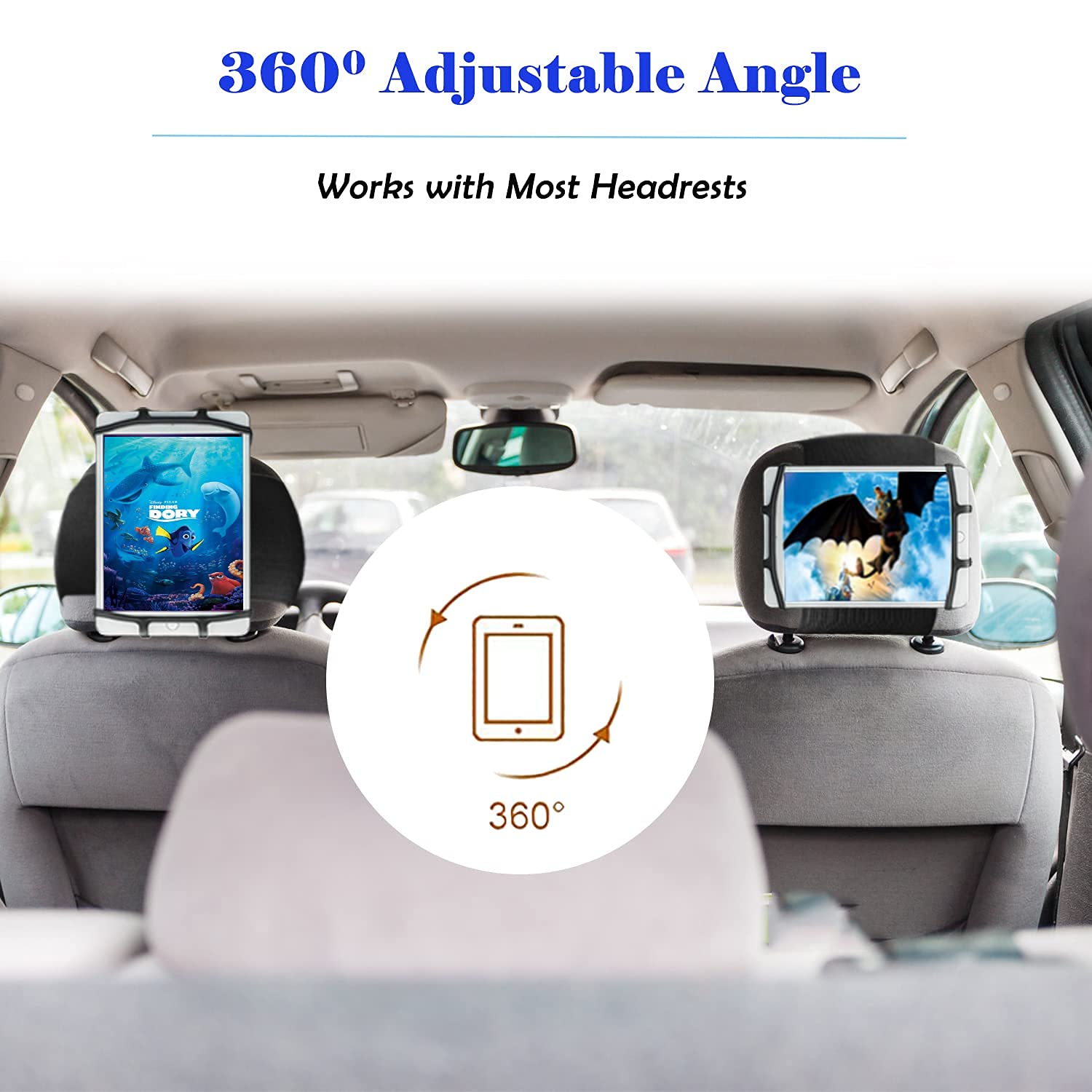 HIKATAB iPad Car Holder Back Seat, Tablet Holder for Kids