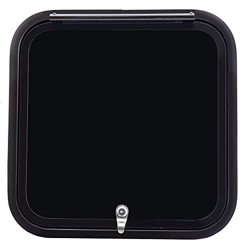 RV Baggage Door | Rounded Corners | Camper | Compartment Door | Black Fiberglass (18" H x 18" W) | Made in America