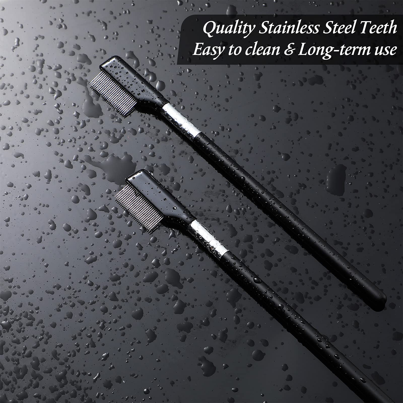 Metal Eyelash Brush 2 Pieces Grooming Eyelash Separator Mascara Metal Separated Lash Make up Brush Comb Cosmetic Separator Curler Eye Makeup Tool for Women