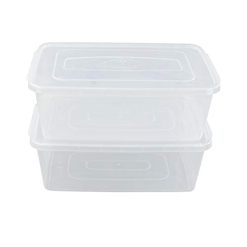 Easymanie Plastic Latching Box, Multi-Purpose 16 Quart Clear Storage Bin, 2 Packs