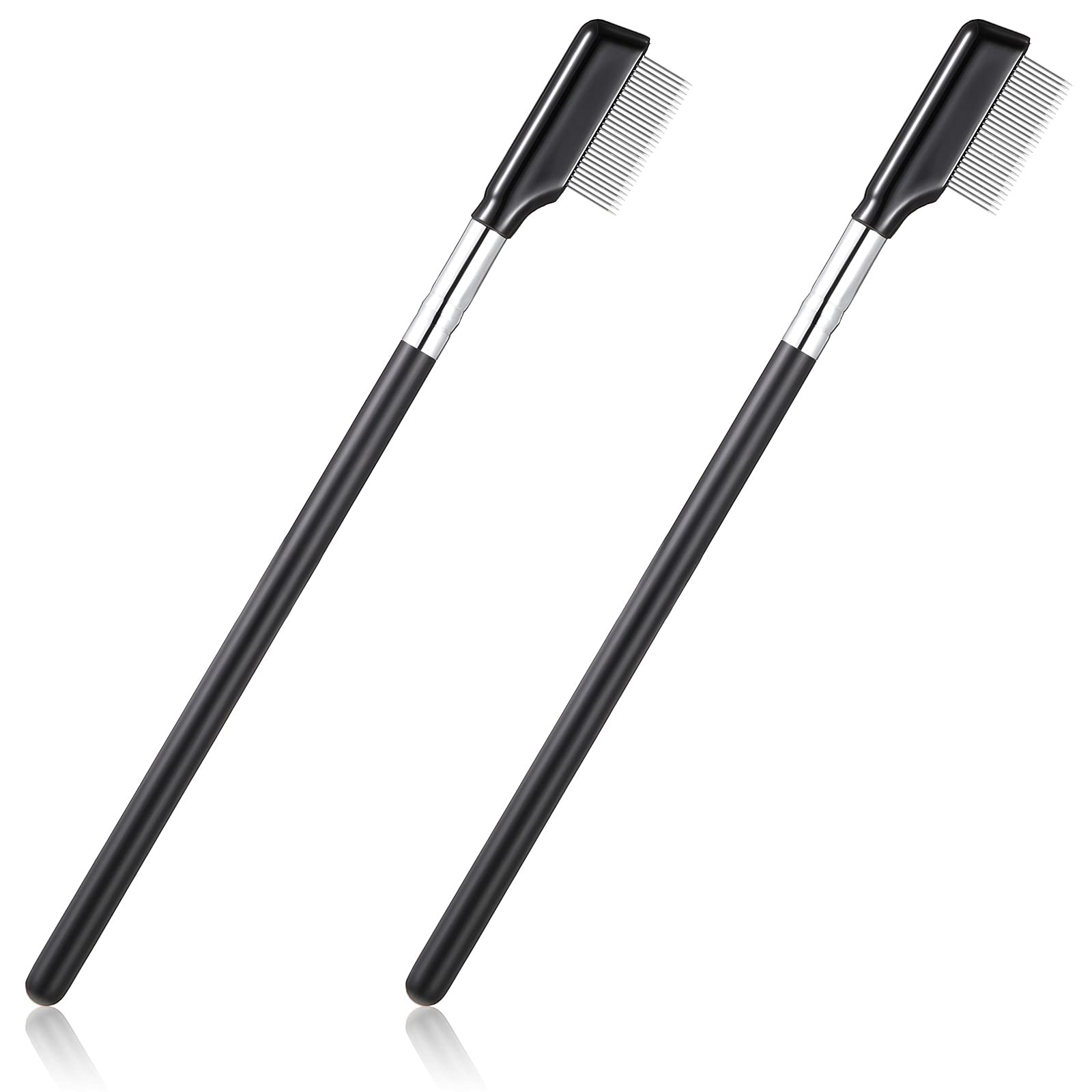 Metal Eyelash Brush 2 Pieces Grooming Eyelash Separator Mascara Metal Separated Lash Make up Brush Comb Cosmetic Separator Curler Eye Makeup Tool for Women