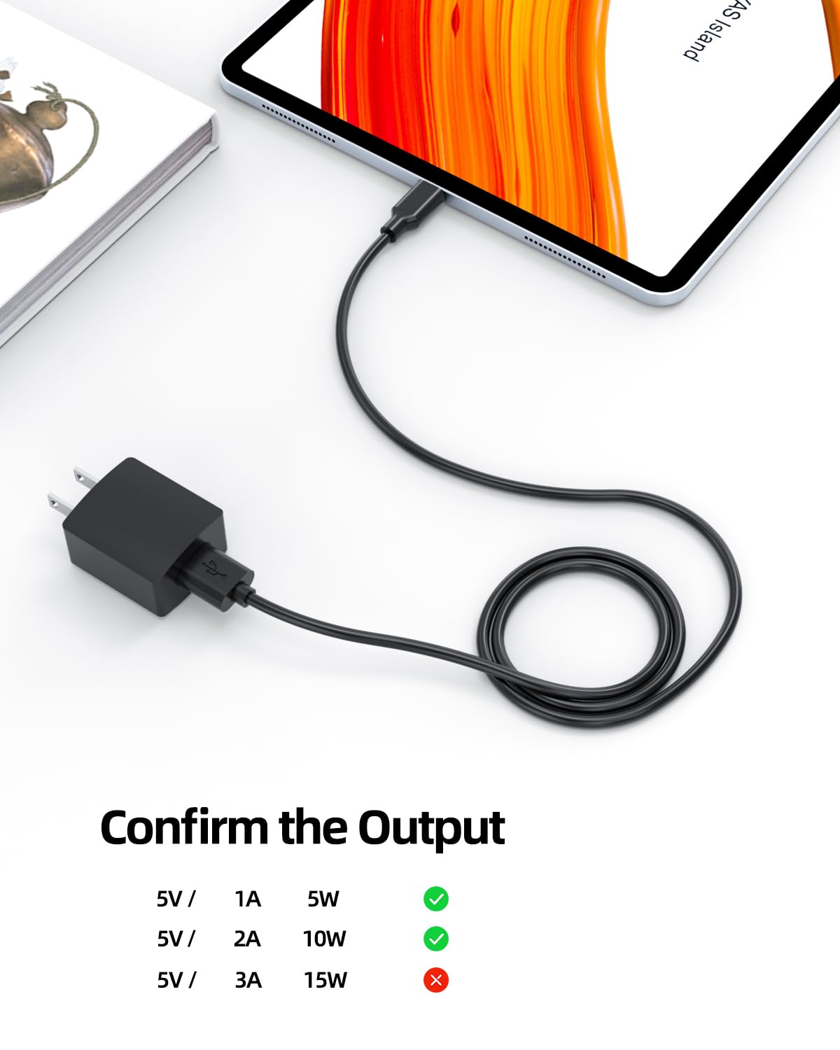 10W Micro-USB-Charger Fit for DOSS-SoundBox Touch,SoundBox Pro Pro+,SoundBox Plus,E-go I II,Traveler, PowerBox,Assistant Bluetooth Speaker Wireless Charging Cable Cord Power Supply Adapter