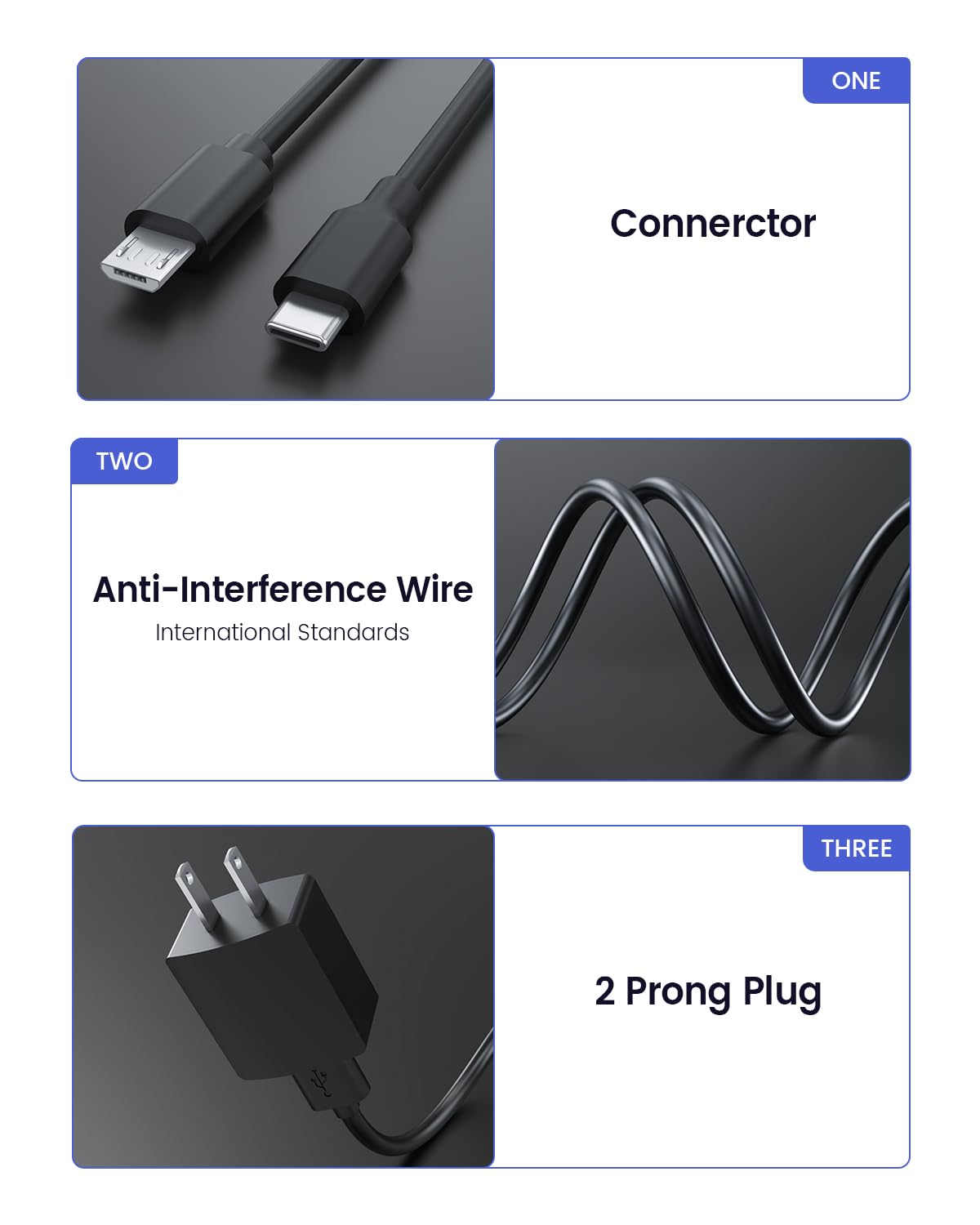 10W Micro-USB-Charger Fit for DOSS-SoundBox Touch,SoundBox Pro Pro+,SoundBox Plus,E-go I II,Traveler, PowerBox,Assistant Bluetooth Speaker Wireless Charging Cable Cord Power Supply Adapter