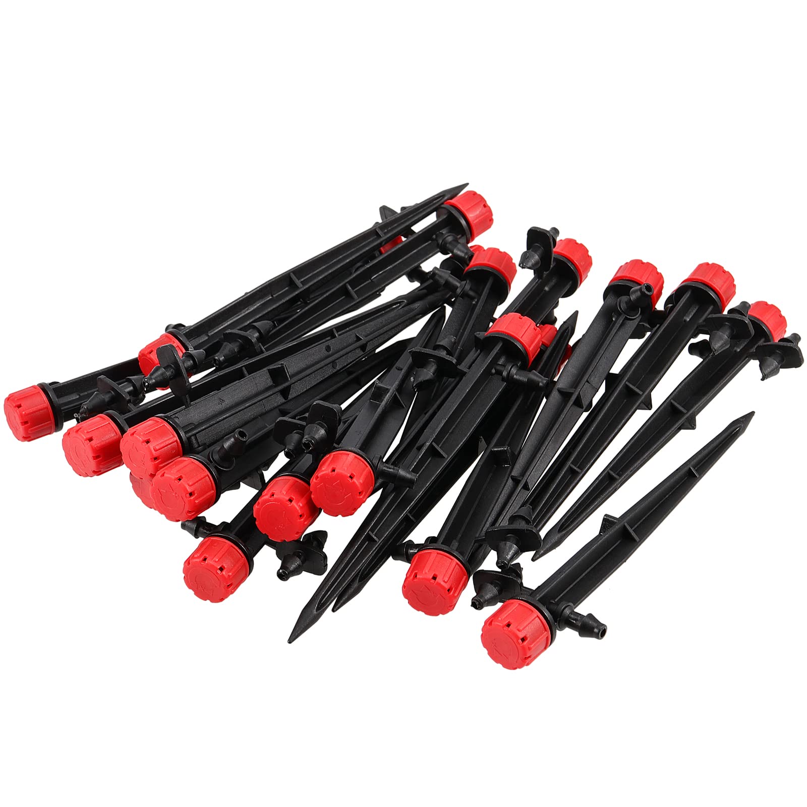 KOHAND 200 Packs 1/4 Drip Irrigation Emitters, 360 Degree Adjustable Irrigation Drippers for Tube Drip Spray Emitters for Garden, Patio, Lawn, Flower Bed