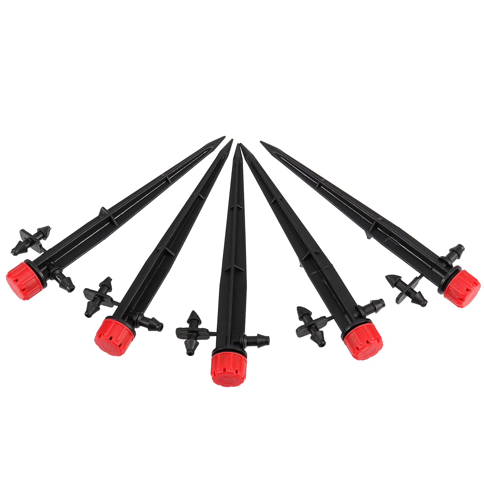 KOHAND 200 Packs 1/4 Drip Irrigation Emitters, 360 Degree Adjustable Irrigation Drippers for Tube Drip Spray Emitters for Garden, Patio, Lawn, Flower Bed