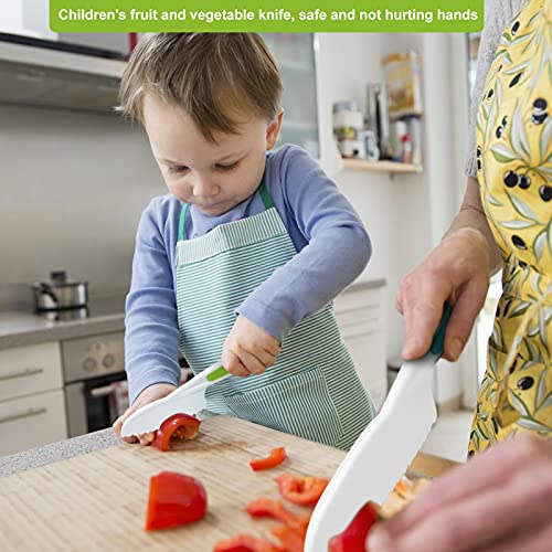 KUFUNG Kids Knife Set, 3 Piece Nylon Kitchen Baking Knife Set for Cooking and Cutting Fruits, Bread, Lettuce, Veggies Cake, Plastic Toddler Knife Set for Little Hands, Fun Safe Knife (Multicolor2, S)