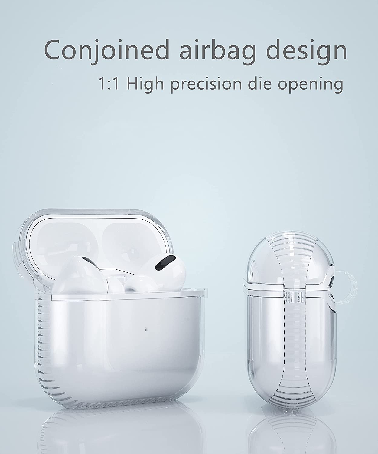 Clear Case for AirPods 3, 2021 Transparent TPU Non-Yellowing Cover with Keychain Conjoined Design Shockproof Rugged Skin Accessories for Airpod 3 Charging Case (Crystal Clear-1)