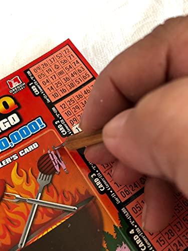 Lottery Card Scratching Tool. Wood Handle (Clear Finish) and a Metal tip.
