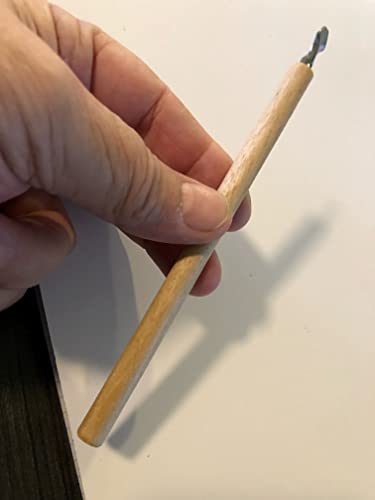 Lottery Card Scratching Tool. Wood Handle (Clear Finish) and a Metal tip.