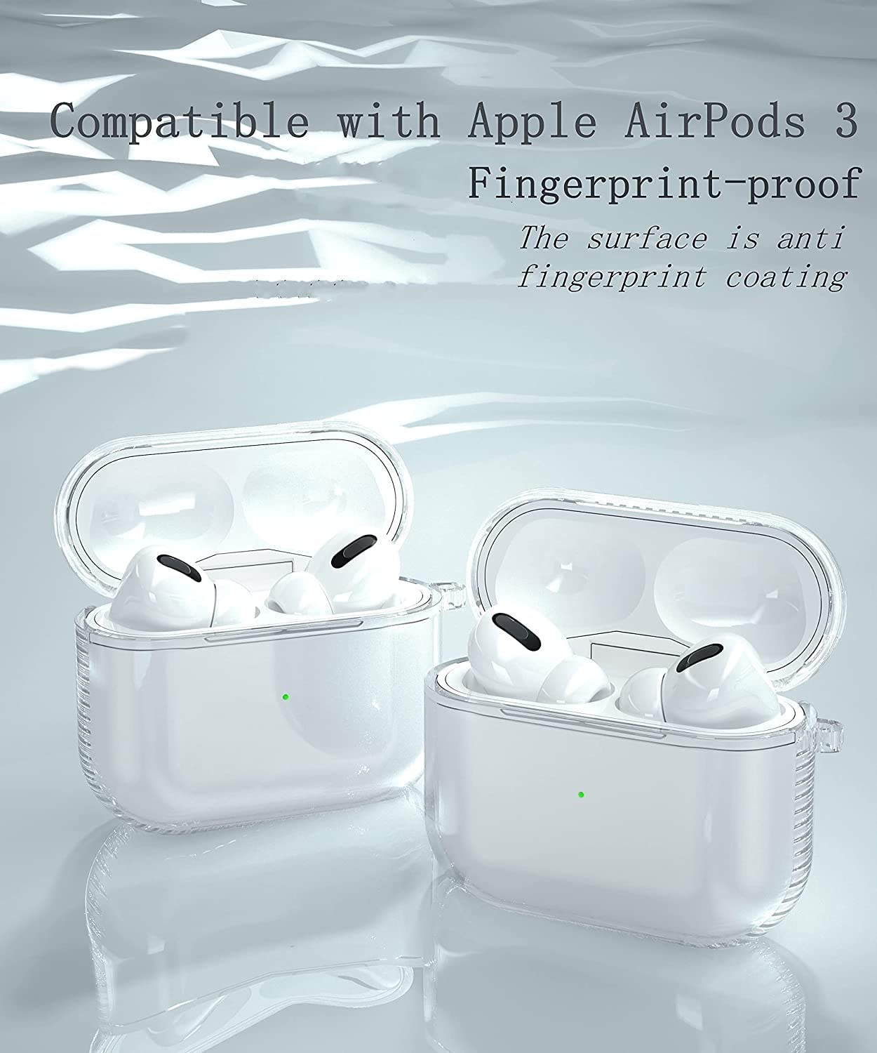 Clear Case for AirPods 3, 2021 Transparent TPU Non-Yellowing Cover with Keychain Conjoined Design Shockproof Rugged Skin Accessories for Airpod 3 Charging Case (Crystal Clear-1)