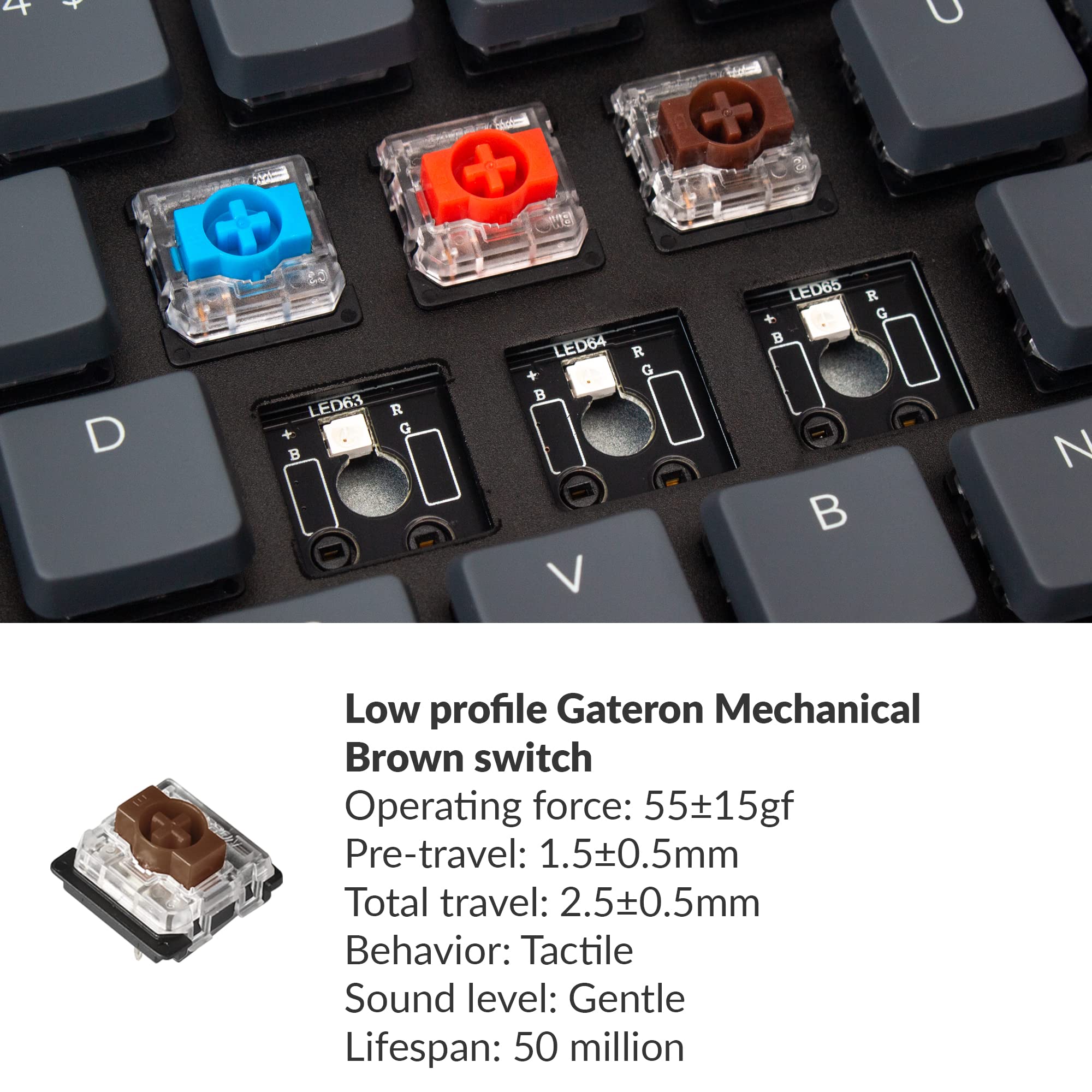 Keychron K5 SE Ultra-Slim Full Size 104 Keys Hot-swappable Wireless Bluetooth/Wired USB Mechanical Keyboard, with Low Profile Gateron Brown Switch RGB Backlight Computer Keyboard for Mac and Windows