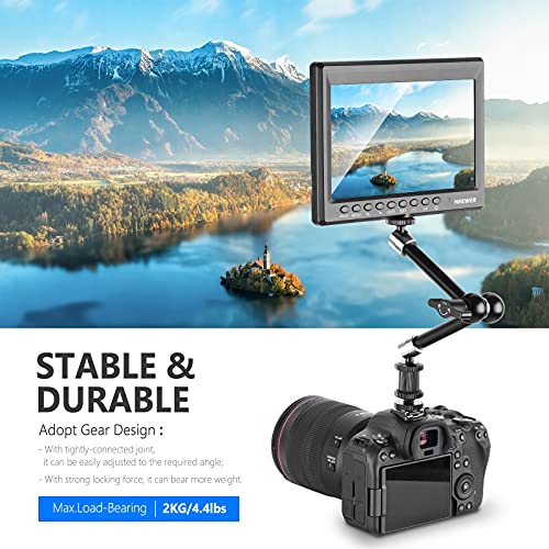NEEWER Upgraded Super Clamp and 11" Adjustable Friction Power Articulating Magic Arm Compatible with SmallRig Camera Cage/Rig, Further Expansion for Monitor/LED Light/Webcam, Max Load 4.4lb/2kg, ST20