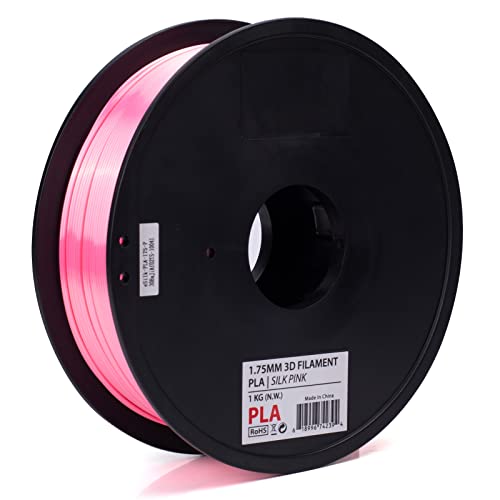 Micro Center Inland Pink Silk PLA 3D Printer Filament, Pink Shiny 3D Printing Filament 1.75mm, Dimensional Accuracy +/- 0.03 mm - 1 kg Spool (2.2 lbs), Clog Free Colorful Filaments