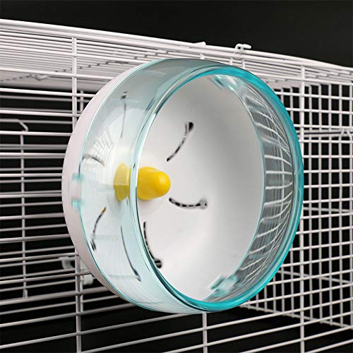 Zhang Ku 5.5inch Silent Hamster Wheel-Pets Running Sports Exercise Wheel Jogging Wheel Hamster Rat Gerbil Silent Spinner (Blue)