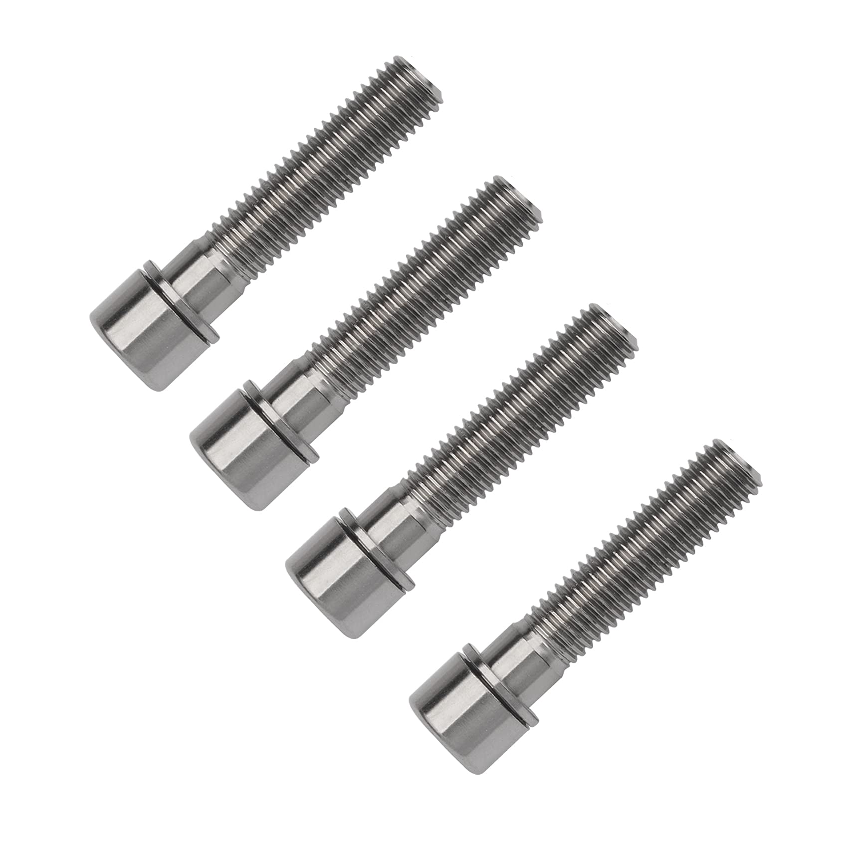 Wanyifa Titanium M7 32mm 1.0mm Pitch Allen Hex Socket Head Bolt Screw with Washer Pack of 4(Silver)