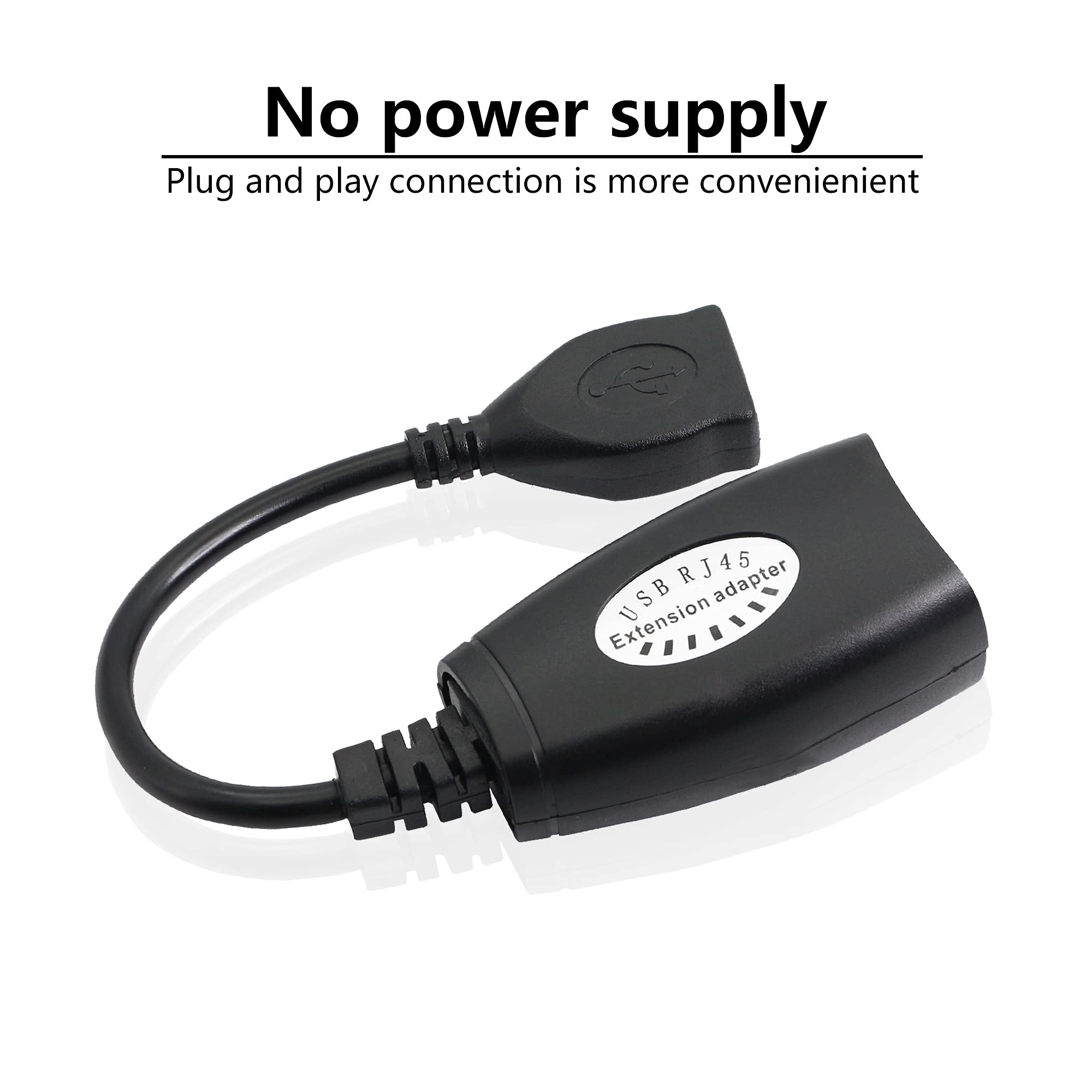 YACSEJAO USB to Ethernet Extender Adapter USB Over RJ45 Ethernet Connector for Cat6/5/5e Extension Cable Adapter up to 165ft (50M)