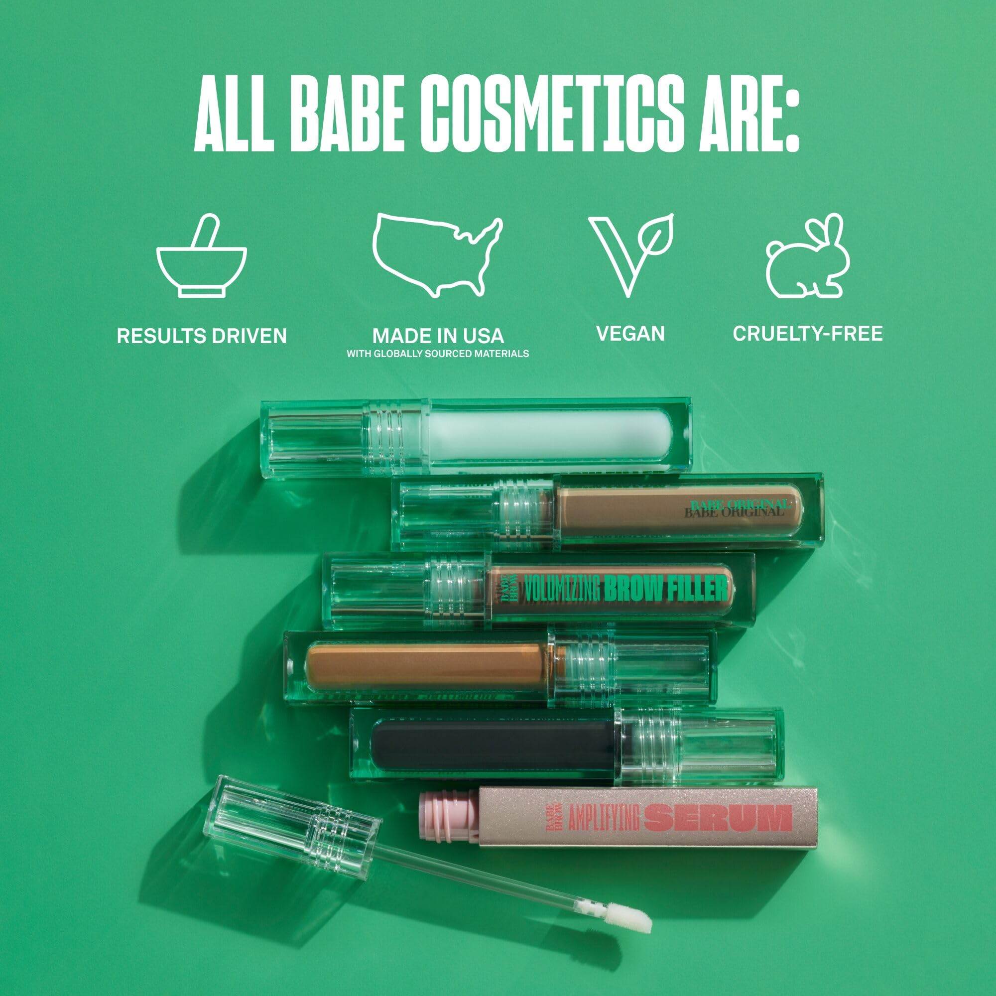 Babe Original Brow Serum For Thicker Looking Eyebrows - Brow Serum with Peptides, Castor Oil, Biotin, Repairing Amino Acids | 3mL size