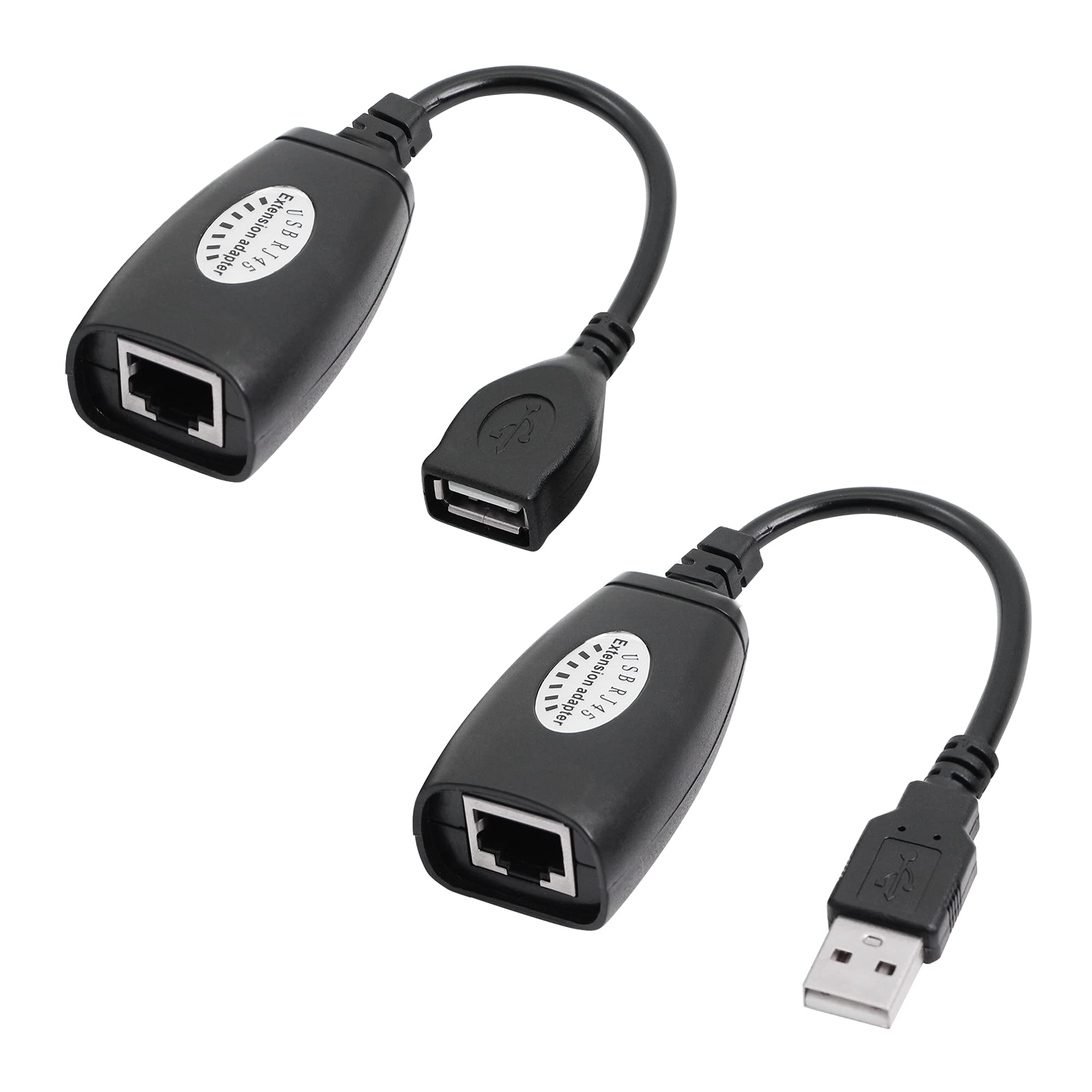 YACSEJAO USB to Ethernet Extender Adapter USB Over RJ45 Ethernet Connector for Cat6/5/5e Extension Cable Adapter up to 165ft (50M)