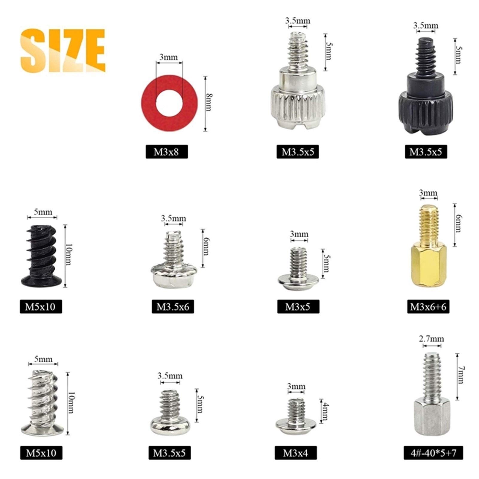 300Pcs Personal Computer Screw Standoffs Set Assortment Kit with A Screwdriver for Hard Drive Computer Case Motherboard Fan Po DaJiKan