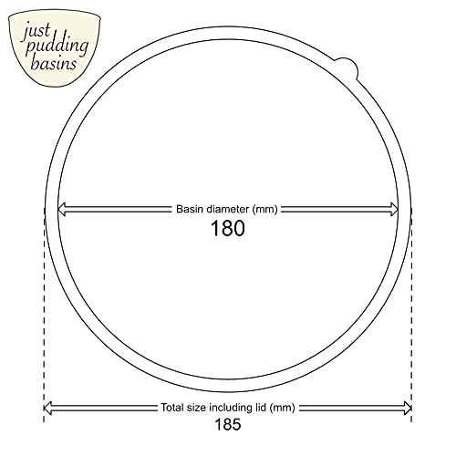 Just Pudding Basins 3 Pint Plastic Pudding Basin and Lid Clear 2 Pack 3pt Steam Dessert Bowls