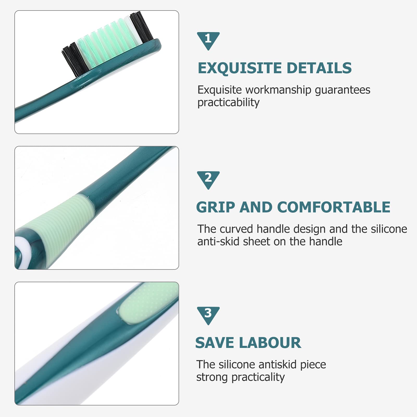 DOITOOL 6pcs Handheld Toothbrush Manual Toothbrush Tooth Cleaning Brush Ultra Hard Bristles Toothbrush for Whitening Teeth Adult Random Color
