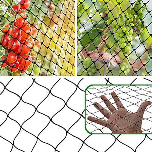 Hourleey Bird Netting, 7 x 100 FT Black Deer Fence Netting Reusable Protective Garden Netting for Vegetables Plants Fruit Trees with 50 Pcs Cable Ties