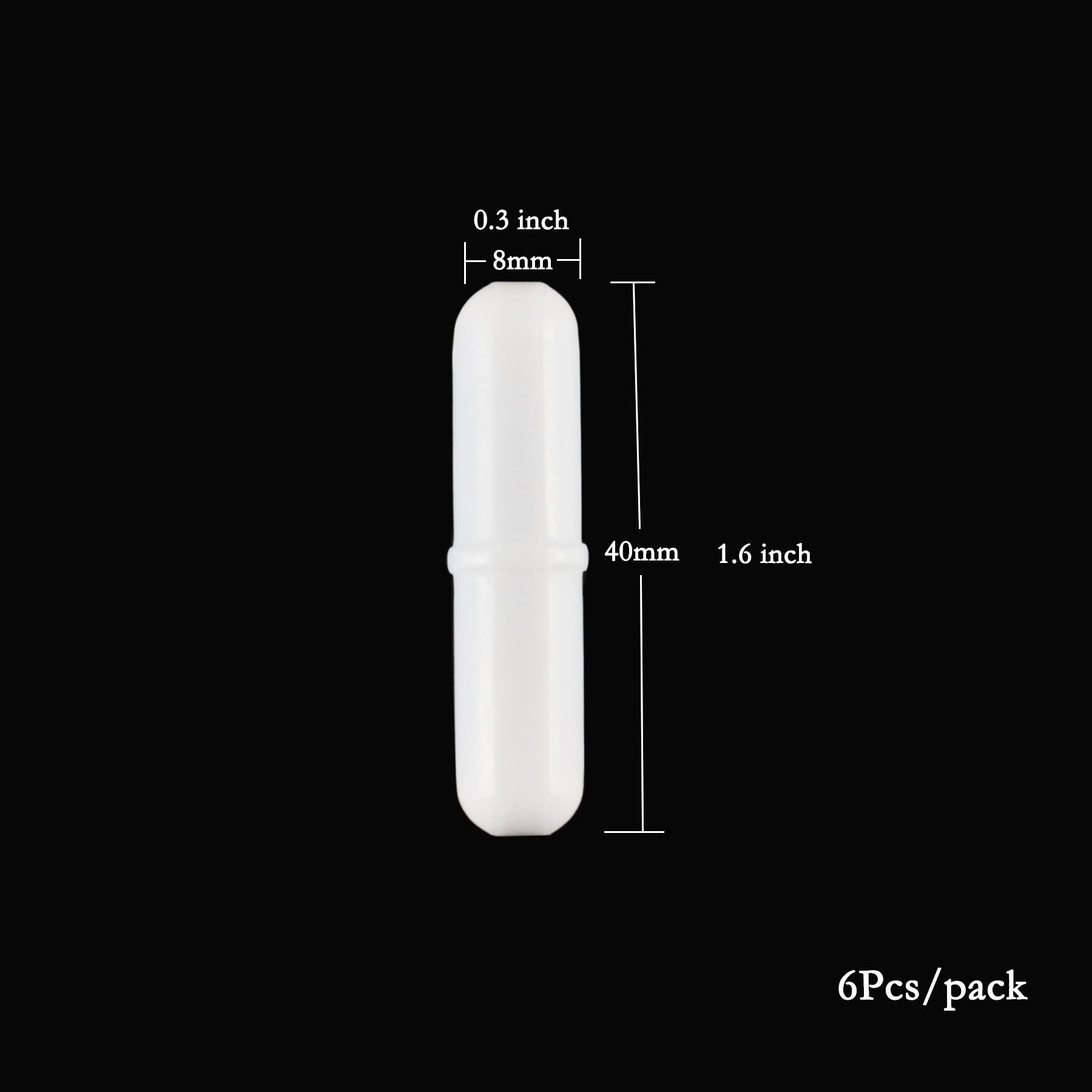 LABALPHA 6Pcs PTFE Magnetic Stirrer Bar, Magnetic Stir Bar 40mm/1.57 inch