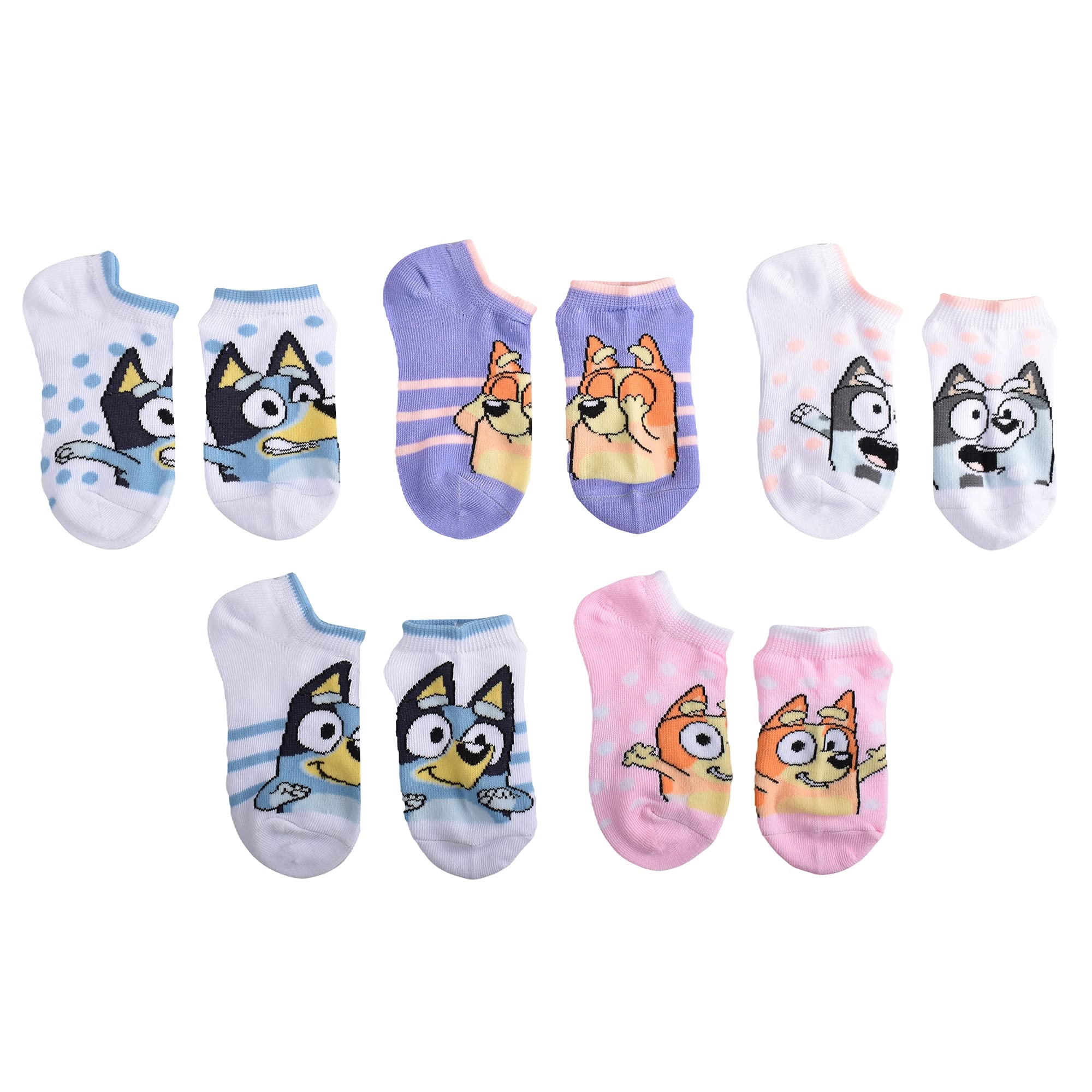 Bluey Kids No Show Socks, Pink, Small