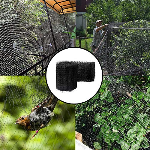 Hourleey Bird Netting, 7 x 100 FT Black Deer Fence Netting Reusable Protective Garden Netting for Vegetables Plants Fruit Trees with 50 Pcs Cable Ties
