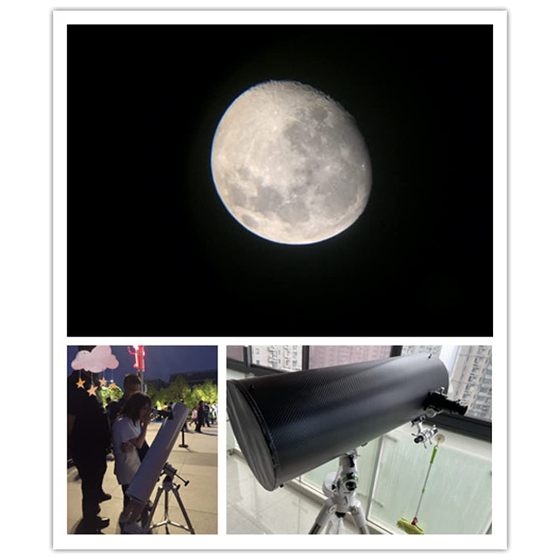 Yamix D203F1600 Reflector Primary Mirror and Secondary Mirror, 203mm Diameter 1600mm Focal Length Primary Mirror, 35mm Diameter Secondary Mirror, DIY Astronomical Telescope Mirror Kit