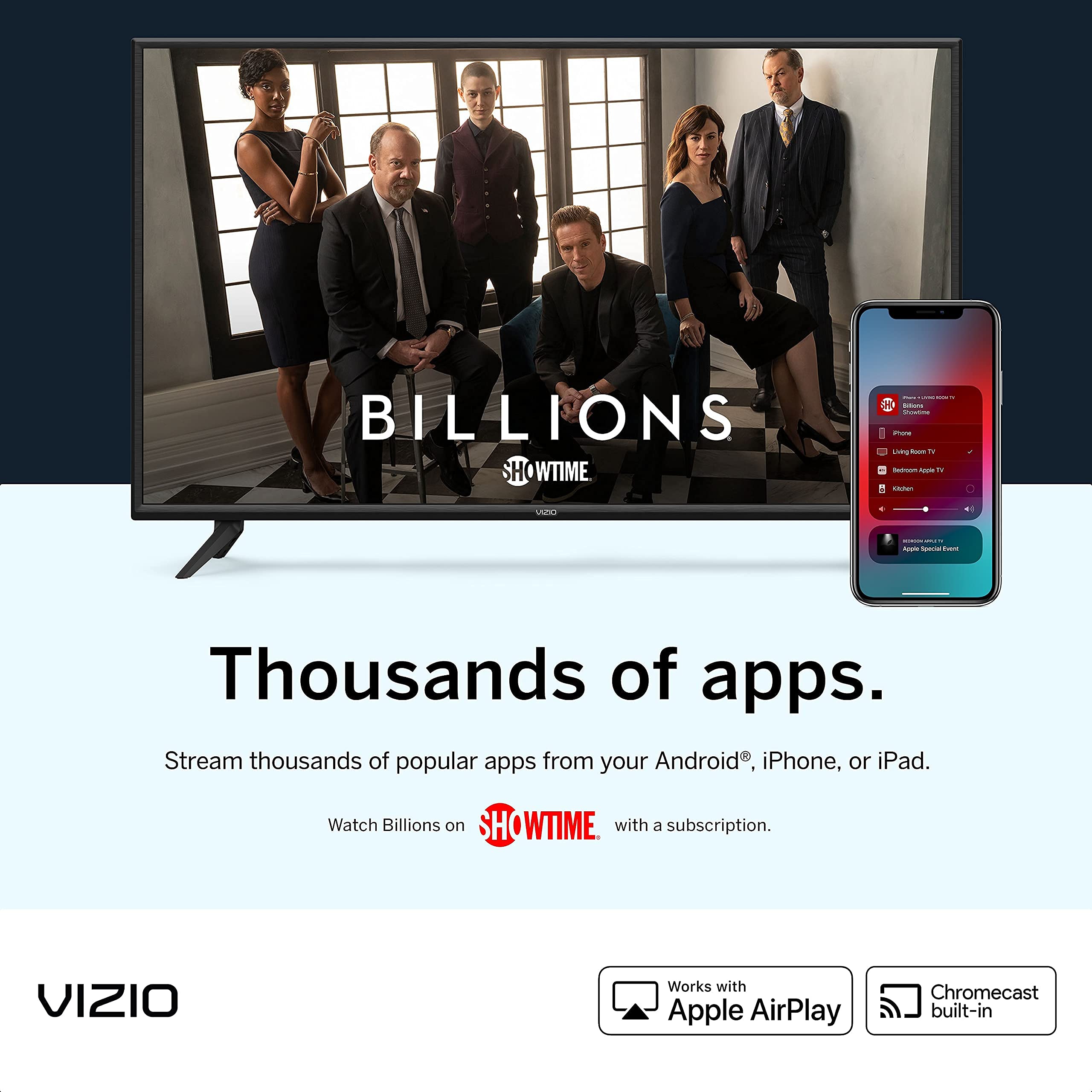 VIZIO 58-Inch M-Series 4K UHD Quantum LED HDR Smart TV with Apple AirPlay 2 and Chromecast Built-in, Dolby Vision
