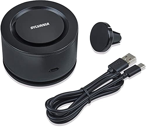 SYLVANIA - Airzing Mini Air Purifier - Vehicle, Car, Home, Office - Air Ionizer, USB-C powered, Reduces Odors, Smoke, Pets Dandruff, Reusable Filter, Portable, Quiet, UV Light, DC 5V, 0.5A