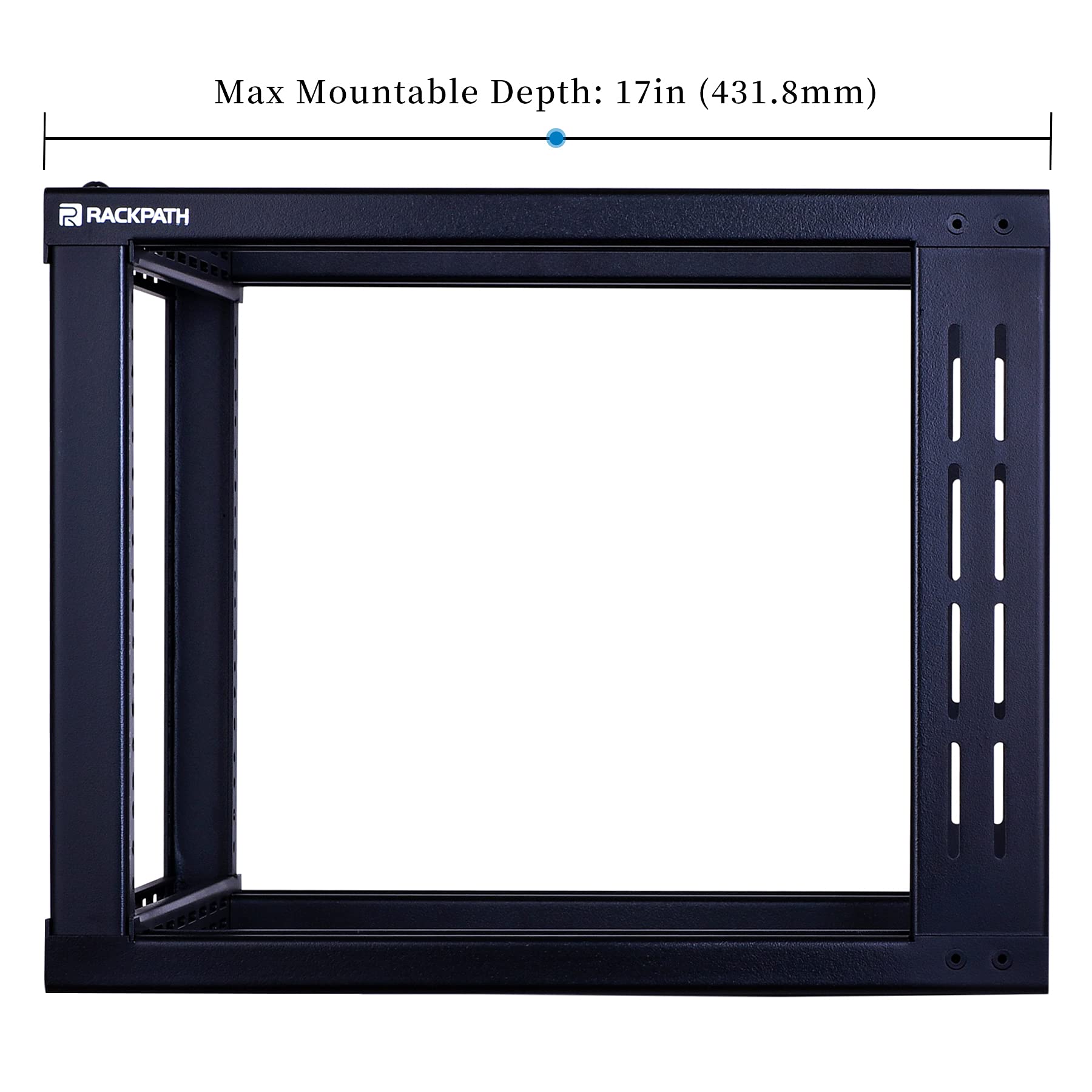 RackPath 6U Wall Mount Rack Open Frame 19in Server Equipment Rack Heavy Duty - 17in Depth