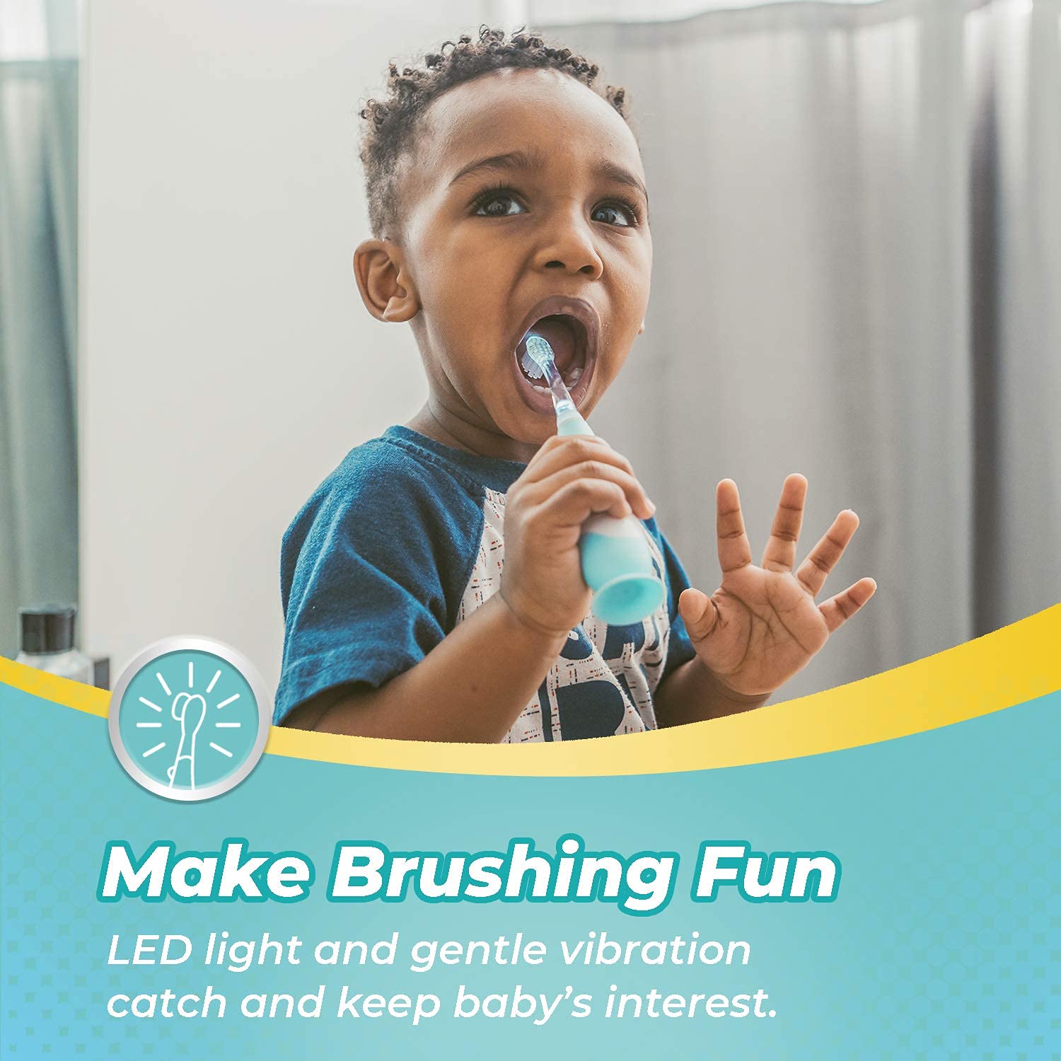 Papablic Dino Toddler Sonic Electric Toothbrush with Covers for Babies and Toddlers Ages 1-3 Years, Debby Bundle with Gina