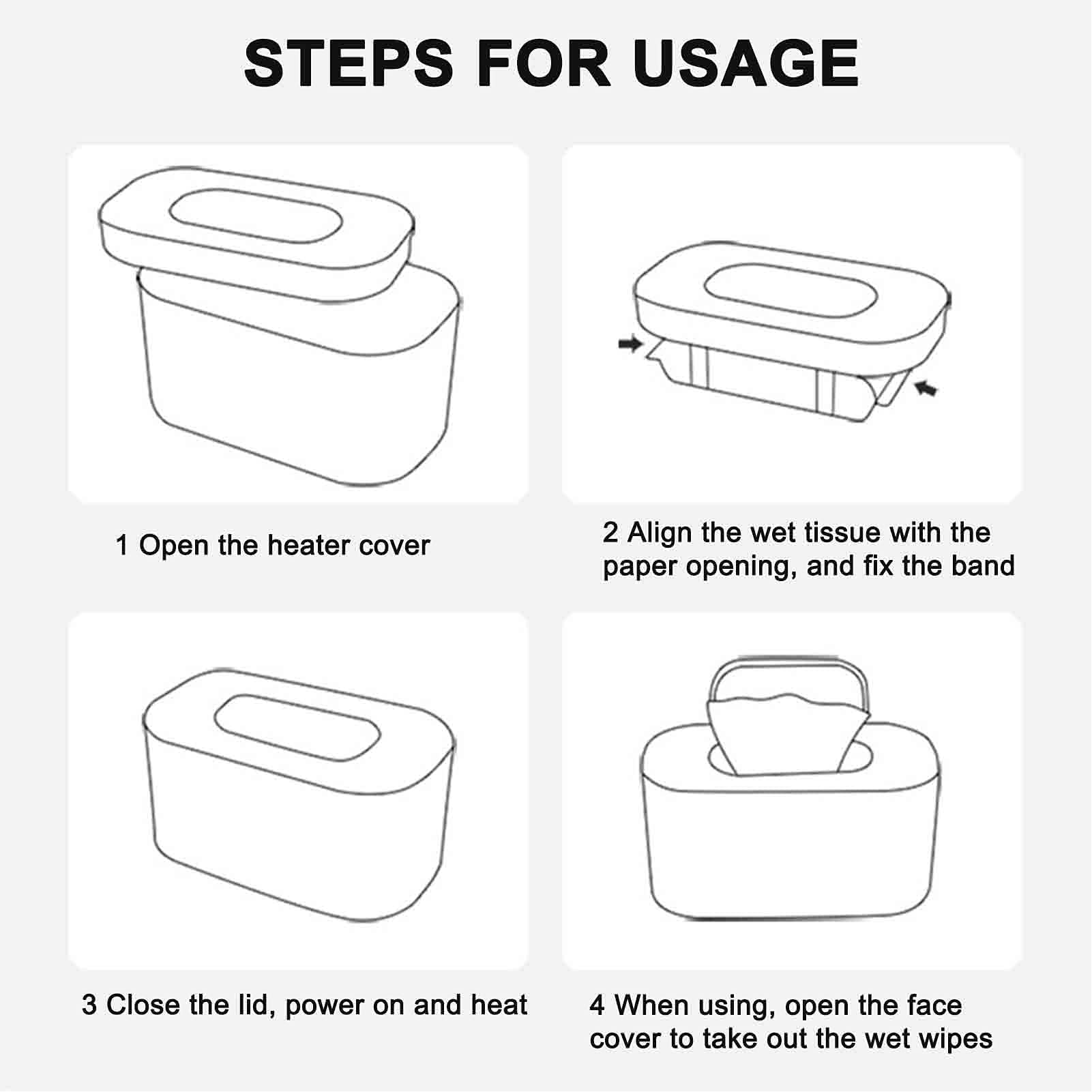 Aiend Baby Wipe Constant Temperature Warmer Baby Diaper Warmer Baby Wet Wipe Dispenser Portable Heat Preservation moisturizer Power by USB Adapter Carefully