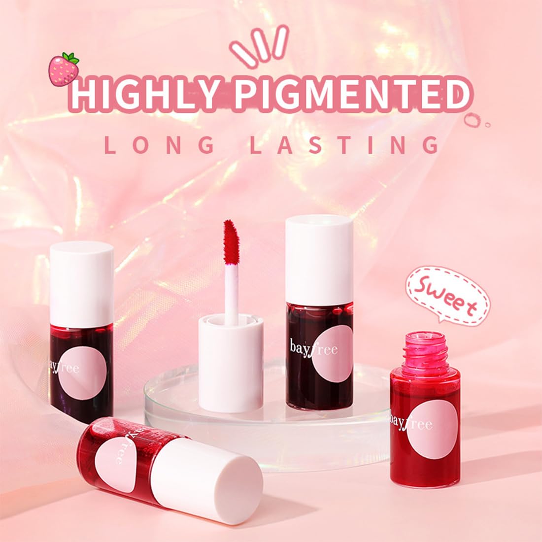 SURORAIN Lip Stain Tint Set,Mini Liquid Lipstick,Sheer Multi Stick Hydrating Formula Moisturizing Cheeks and Eyes, All Day Wear, Shimmery, Blends Perfectly onto Skin 7ml/0.25oz (#03#04)