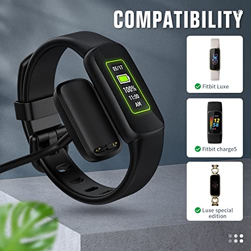 TiMOVO [1-Pack Charger Cable for Fitbit Charge 6/ Luxe/Charge 5/ Luxe SE Fitness Tracker, Magnetic USB Charging Cable,3.3FT Replacement Charging Power Cable Cord for Charge 5/Luxe Smartwatch, Black