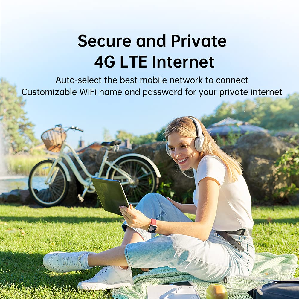 GlocalMe Mini Turbo 4G LTE Mobile Hotspot with Global 1GB & Local 10GB Data, Portable WiFi Hotspot for Travel in 200+ Countries, No SIM Card Needed, 10 Devices Connected (Black Mini Turbo)