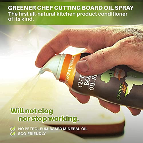Extra Large Bamboo Cutting Board and Food Grade Oil Spray by Greener Chef