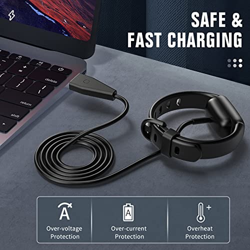 TiMOVO [1-Pack Charger Cable for Fitbit Charge 6/ Luxe/Charge 5/ Luxe SE Fitness Tracker, Magnetic USB Charging Cable,3.3FT Replacement Charging Power Cable Cord for Charge 5/Luxe Smartwatch, Black