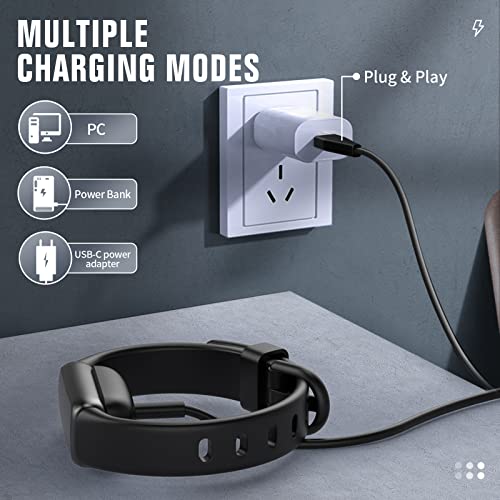 TiMOVO [1-Pack Charger Cable for Fitbit Charge 6/ Luxe/Charge 5/ Luxe SE Fitness Tracker, Magnetic USB Charging Cable,3.3FT Replacement Charging Power Cable Cord for Charge 5/Luxe Smartwatch, Black