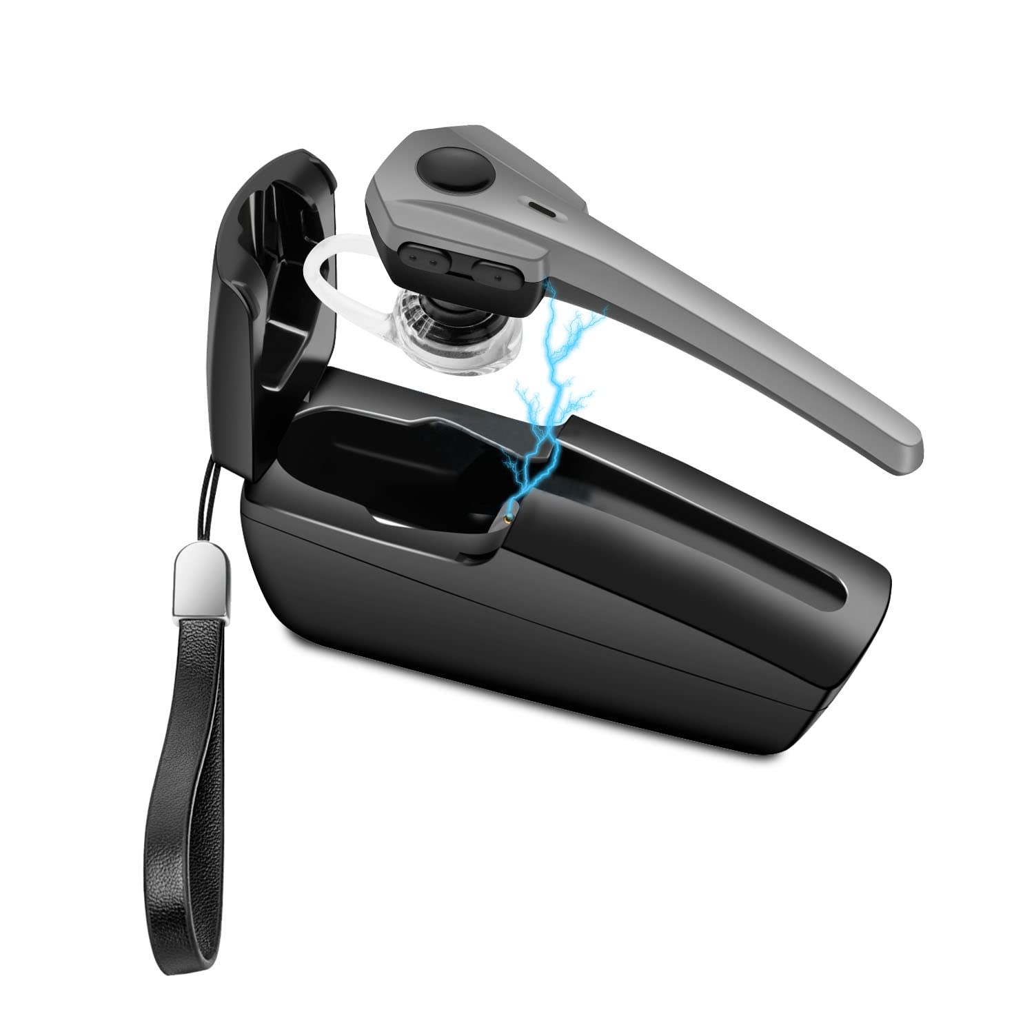 New Bluetooth Earpiece V5.1 Wireless Handsfree Headset with Microphone 24 Hrs Driving Headset 240 Hrs Standby Time for iPhone Android Samsung Laptop Trucker Driver